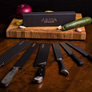 Asaya Professional Knife Edge Guards - 6 Piece Universal Blade Covers - Extra Strength, ABS Plastic and BPA-Free Felt Lining, non-Toxic and Food Safe - Knives Not Included