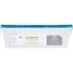 Snapware Total Solution 8.5-Cup Plastic Food Storage Container with Lid, 8.5-Cup Rectangular Meal Prep Container, Non-Toxic, BPA-Free Lid with 4 Locking Tabs, Microwave, Dishwasher, and Freezer Safe