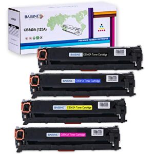 cp1215 toner replacement for hp 125a cb540a, baisine 4-pack (cb540a black, cb541a cyan, cb542a yellow, cb543a magenta), used in hp cp1518ni cp1215 cm1312nfi cp1515n cm1312 mfp printer