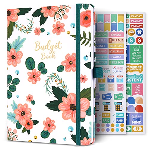 Budget Planner - 12 Month Financial Organizer, Expense Tracker, Undated Finance Planner & Bill Organizer, 5.5" x 8.2" Monthly Budget Book, Account Book, Start Anytime, Pen Loop, Stickers