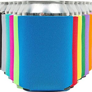 Blank Beer Can Coolers Sleeves (14-Pack) Soft Insulated Beer Can Cooler Sleeves - HTV Friendly Plain Can Sleeves for Soda, Beer & Water Bottles - Blanks for Vinyl Projects Wedding Favors & Gifts