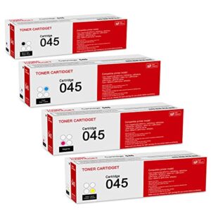 4 pack 045 bk/c/m/y toner cartridge: compatible crg-045 replacement for canon color imageclass mf631cn mf632cdw mf633cdw mf634cdw lbp612cdw lbp613cdw lbp610c series i-sensys lbp613cdw mf635cx printer