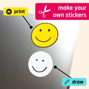 30 Sheets, Printable White Sticker Paper, Laser/Inkjet Printing - Matte, Letter Size (8.5" x 11")