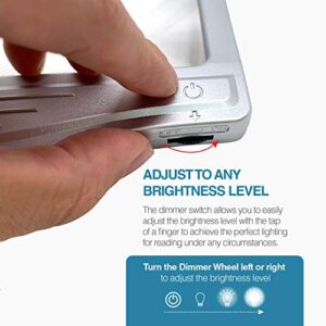 MagniPros 3X Large Ultra Bright LED Page Magnifier with Anti-Glare Dimmable LEDs(Evenly Lit Viewing Area & Relieve Eye Strain)-Ideal for Reading Small Prints & Low Vision