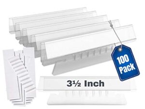 1intheoffice clear hanging folder tabs, and inserts 3-1/2″ x 5/8″, 100/pack (3 1/2″)