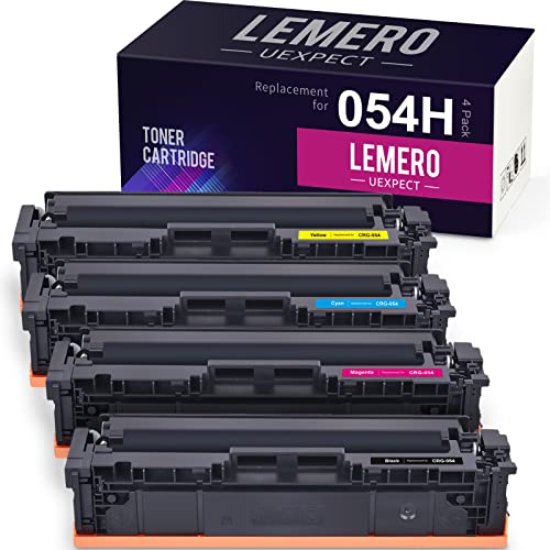 LemeroUexpect Compatible Toner Cartridge Replacement for Canon 054H 054 Toner Cartridge for Color imageCLASS MF641Cw MF644Cdw MF642Cdw LBP622Cdw MF640C LBP620 Printer (Black Cyan Magenta Yellow,4P)