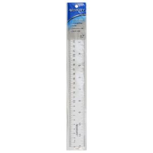 Westcott Clear Flexible Acrylic Ruler, Acrylic, 12 In, Metric