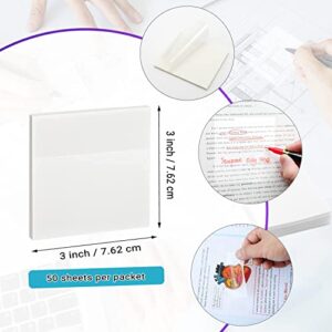 Transparent Sticky Notes - 3x3 inch Clear Sticky Notes Waterproof Self-Adhesive Translucent Sticky Note Pads for Books Annotation, See Through Sticky Notes for School & Office (200 Sheets)