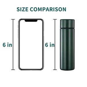 Cute Thermos Water Bottle - 5 Oz Mini Insulated Stainless Steel Bottle - Keeps Cold for 12 hours, Hot for 6 hours, Perfect for Purse or Kids Lunch Bag (Emerald Green)