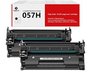 2 pack compatible canon 057h toner cartridges | canon 057h toner 057h 057 crg-057h | for canon imageclass mf445dw toner, canon imageclass mf445dw, canon imageclass mf455dw imageclass lbp226dw toner