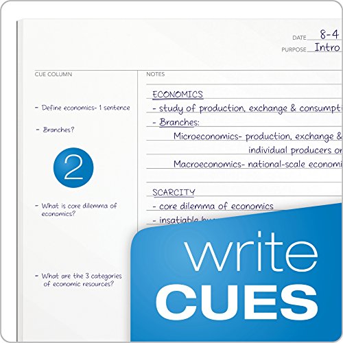 Oxford FocusNotes Note Taking System 1-Subject Notebook, 11 x 9 Inches, White, 100 Sheets (90223) - Black