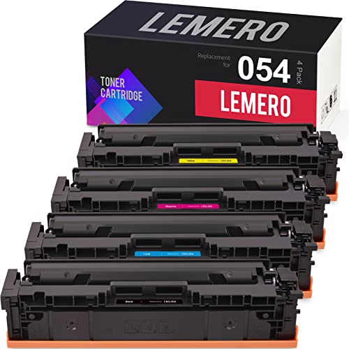 LEMERO 054 Toner Cartridge Compatible Toner Cartridge Replacement for Canon 054 CRG-054 054H to use with Color ImageCLASS MF640C MF641Cw MF642Cdw MF644Cdw LBP622Cdw LBP620 (4-Pack)