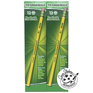 ticonderoga wood-cased pencils, unsharpened, #2 hb soft, yellow, 96 count