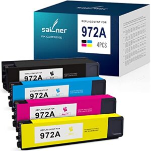 972a ink cartridges sailner remanufactured ink cartridge replacement for hp 972a 972 a combo pack use with pagewide pro 477dw 577dw 452dw 577z 552dw 477dn printer black cyan magenta yellow 972a