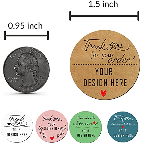 Inshoney Custom Stickers for Business Logo Personalized Label Stickers Customized 100,200pcs, 1",1.5",2", 3", 4"(Circle)