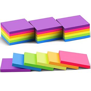 (24 pack) sticky notes 3×3 in post bright stickies colorful super sticking power memo pads, strong adhesive, 74 sheets/pad