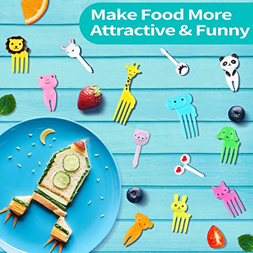 FATLODA Food Picks for Kids, 80PCS Kids Food Picks, Animal Toddler Food Picks, Reusable Kids Lunch Accessories for Bento Box, Cute Kids Toothpicks For Lunch Picks, Fun Fruit Picks Forks