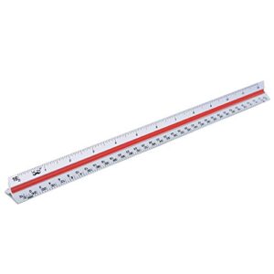 Mr. Pen Triangular, Architectural, Aluminum Scale Ruler for Blueprint, Drafting, Color-Coded, 12 Inches