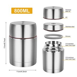 Yelocota Food Jar,27Oz Vacuum Insulated Stainless Steel Lunch Thermos, Leak Proof Wide Mouth Soup Containers,Food Flask for Hot or Cold Food