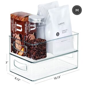 8 PACK Multi-size Clear Plastic Storage Bins, Stackable Pantry Organizing Container for Home Edit and Cabinet Organizers