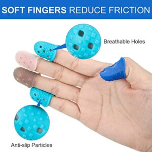 24 Pieces Rubber Fingers Tips Guard with 3 Sizes (S/M/L) Finger Protector Covers Caps for Paperwork, Cutting, Wax Carving, Guitar Playing and Office Supplies Tasks