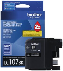 brother printer lc107bk super high yield cartridge ink, black