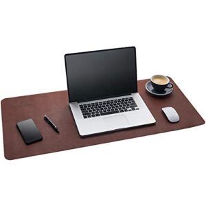 gallaway leather desk mat,desk writing pad – office desk pad, large 36″ x 17″ dark brown, desk mats on top of desks, gift ready elegant computer desk mat desk cover desk pad protector pu leather