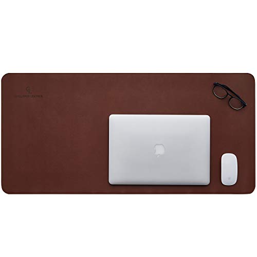 Gallaway Leather Desk Mat,Desk Writing Pad - Office Desk Pad, Large 36" x 17" Dark Brown, Desk Mats on Top of Desks, Gift Ready Elegant Computer Desk Mat Desk Cover Desk Pad Protector PU Leather