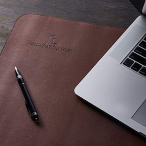 Gallaway Leather Desk Mat,Desk Writing Pad - Office Desk Pad, Large 36" x 17" Dark Brown, Desk Mats on Top of Desks, Gift Ready Elegant Computer Desk Mat Desk Cover Desk Pad Protector PU Leather