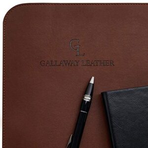 Gallaway Leather Desk Mat,Desk Writing Pad - Office Desk Pad, Large 36" x 17" Dark Brown, Desk Mats on Top of Desks, Gift Ready Elegant Computer Desk Mat Desk Cover Desk Pad Protector PU Leather