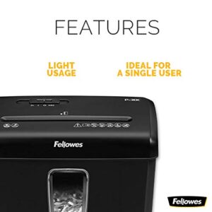 Fellowes Powershred P-30C 6-Sheet Cross-Cut Deskside Paper Shredder