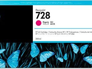 HP 728 Magenta 300-ml Genuine Ink Cartridge (F9K16A) for DesignJet T830 MFP & T730 Large Format Plotter Printers