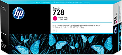 HP 728 Magenta 300-ml Genuine Ink Cartridge (F9K16A) for DesignJet T830 MFP & T730 Large Format Plotter Printers