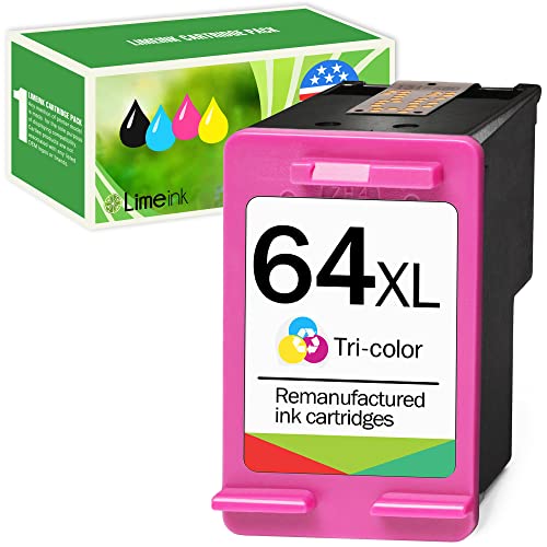 Limeink Remanufactured Ink Cartridge Replacement for HP 64 XL 64XL for Envy Photo 6232 6252 6255 6258 7155 7158 7164 7800 7855 7858 7864 Inkjet Printers (1 Color)