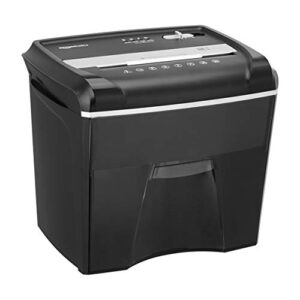 amazon basics 12-sheet cross-cut junk mail, cd, and credit card shredder with pullout basket