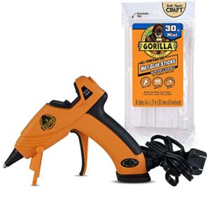 gorilla dual temp mini hot glue gun kit with 30 hot glue sticks