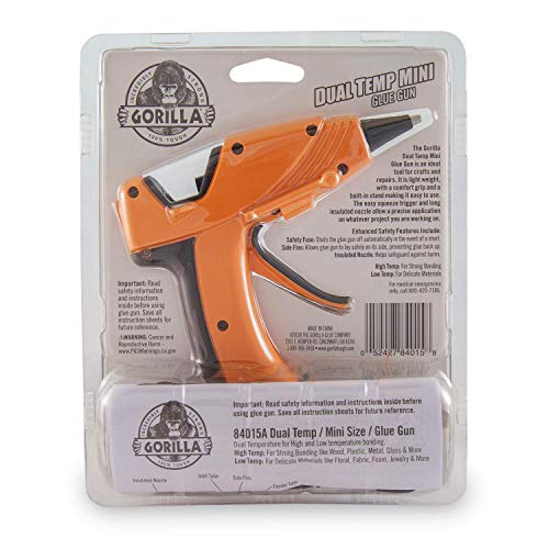 Gorilla Dual Temp Mini Hot Glue Gun Kit with 30 Hot Glue Sticks