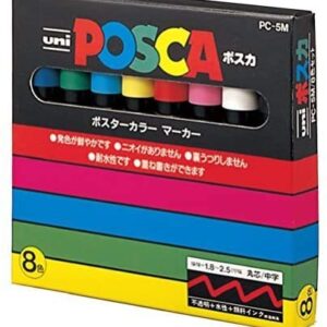 Mitsubishi Pencil Water-based Pen-Poska Medium letter round core 8 colors PC5M8C Japan