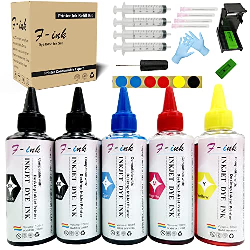 F-ink 5 Bottles Ink and Refill Kits Compatible for Canon Ink Cartridges 275 276 260 261 245 246 PG-275XL CL 276XL PG-260XL CL-261XL PG-245XL CL-246XL