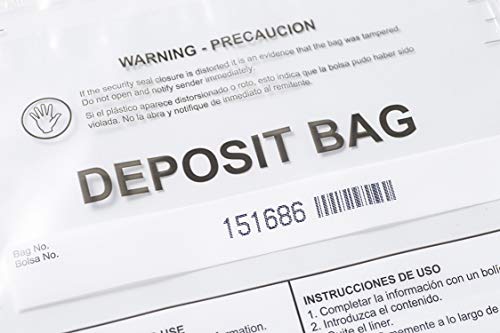 USPACKSMART Deposit Bags 9”x12”. Clear Plastic Bags Ideal for Cash Handling or Bank Deposits. 100-Pack (1208-00)