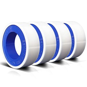 4 rolls 1/2 inch(w) x 520 inches(l) teflon tape,for plumbers tape,ptfe tape,sealing tape,plumbing tape,sealant tape,thread seal tape,plumber tape for shower head,water pipe sealing tape,white