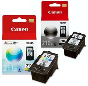 canon pg-210 xl and cl-211 xl ink pack bundle, compatible to mp495,mp280,mp490,mp480,mp270,mp240, mx420,mx410,mx350,mx340 and mx330