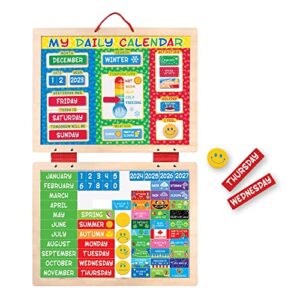 melissa & doug my first daily magnetic activities calendar for kids, weather and seasons calendar for preschoolers and ages 3+