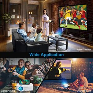 Laptop WiFi Projector Computer Portable Projector 1080P 7500L Video Movie Outdoor Home Cinema HDMI Multimedia 120" Keystone Correction Compatible with Smartphone EXCEL PPT iOS Android （White）