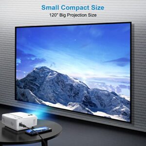 Laptop WiFi Projector Computer Portable Projector 1080P 7500L Video Movie Outdoor Home Cinema HDMI Multimedia 120" Keystone Correction Compatible with Smartphone EXCEL PPT iOS Android （White）