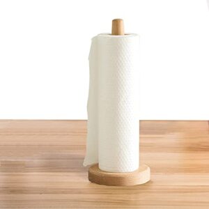 yistao wood paper towel holder, wooden paper towel holder countertop standing paper towel organizer roll dispenser for kitchen countertop & dining table