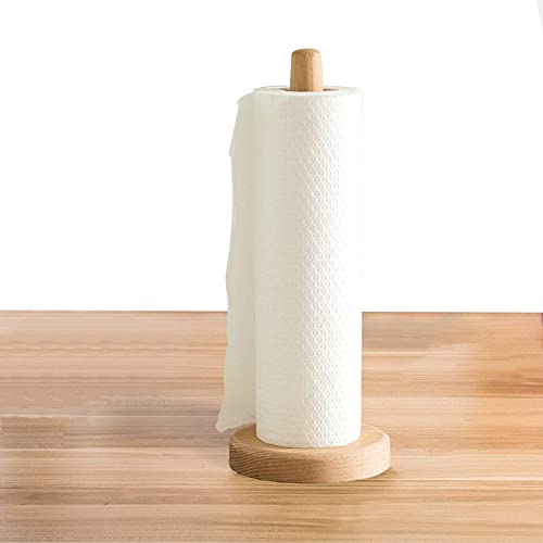 Yistao Wood Paper Towel Holder, Wooden Paper Towel Holder Countertop Standing Paper Towel Organizer Roll Dispenser for Kitchen Countertop & Dining Table