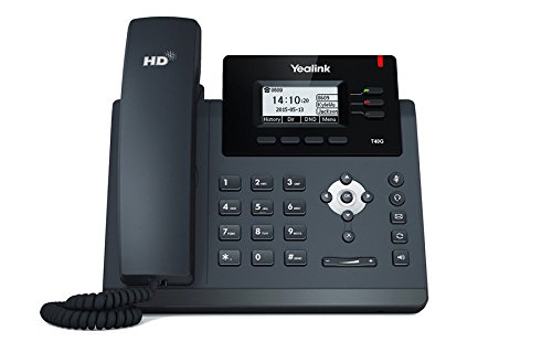 Yealink T40G IP Phone, 3 Lines. 2.3-Inch Graphical LCD. Dual-Port Gigabit Ethernet, 802.3af PoE, Power Adapter Not Included (SIP-T40G)