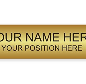 Lasercrafting Office Desk Name Plate or Wall / Door Sign - 2x8 or 2x10 - Laser Engraved Sign - CUSTOMIZE. Holder/bracket available. Choose colors and fonts. Great gift idea.