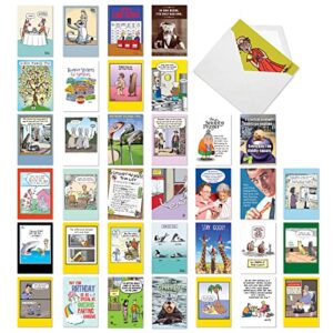 nobleworks – variety pack of 36 assorted funny birthday cards bulk box set w/envelopes, edgy humor b-day for men, women (36 designs, 1 each) – birthday favorites ac2911bdg-b1x36